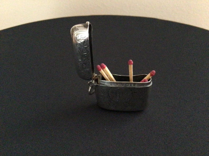 Antique 1900’s Hallmarked Silver Matchstick Holder - Etsy