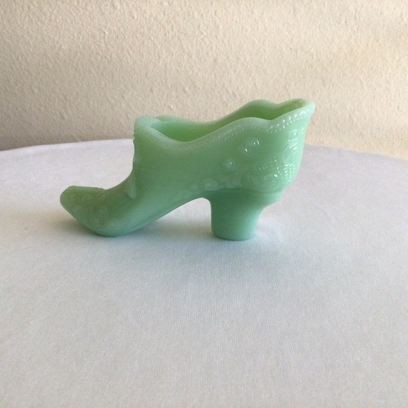 Green Glass Slipper - Etsy