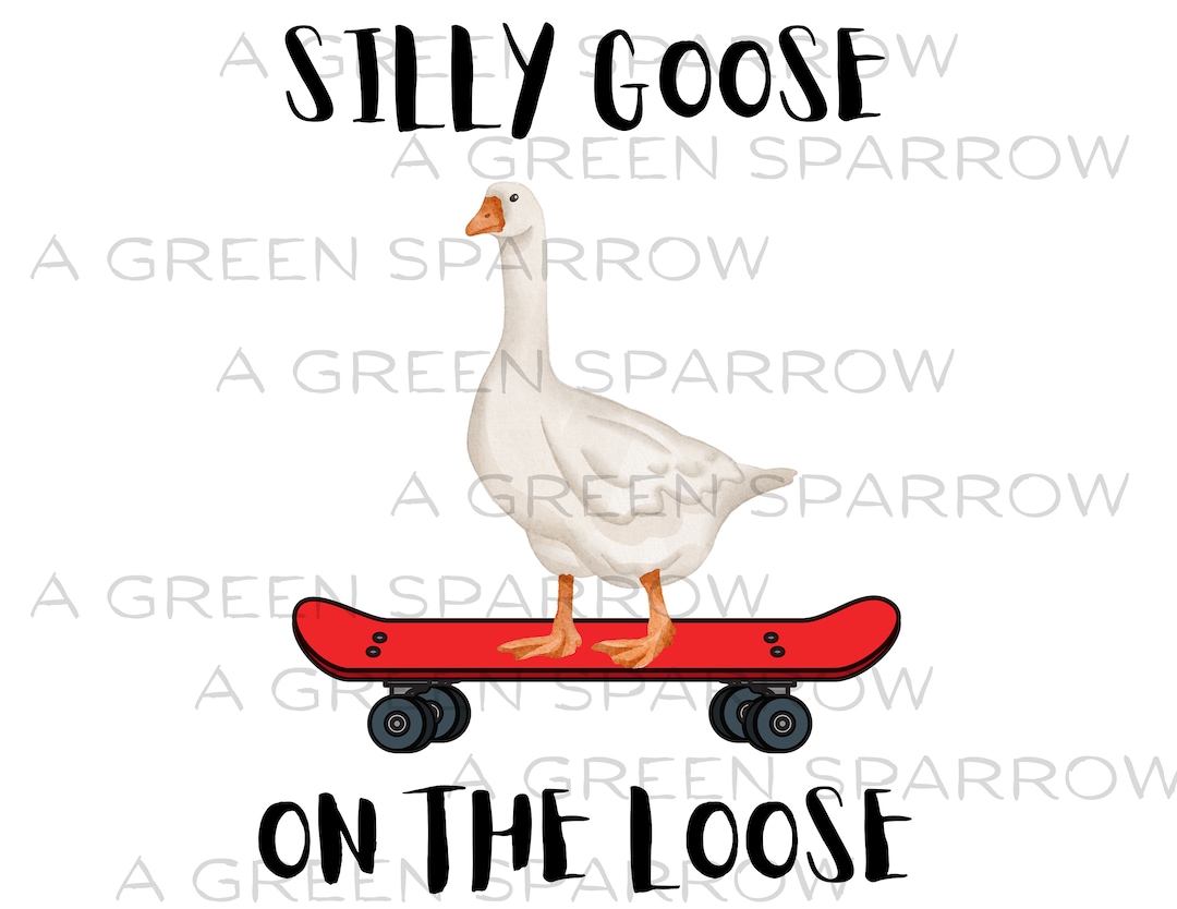 Silly Goose on the Loose Skateboard Funny Quote PNG Kids Toddler Youth ...