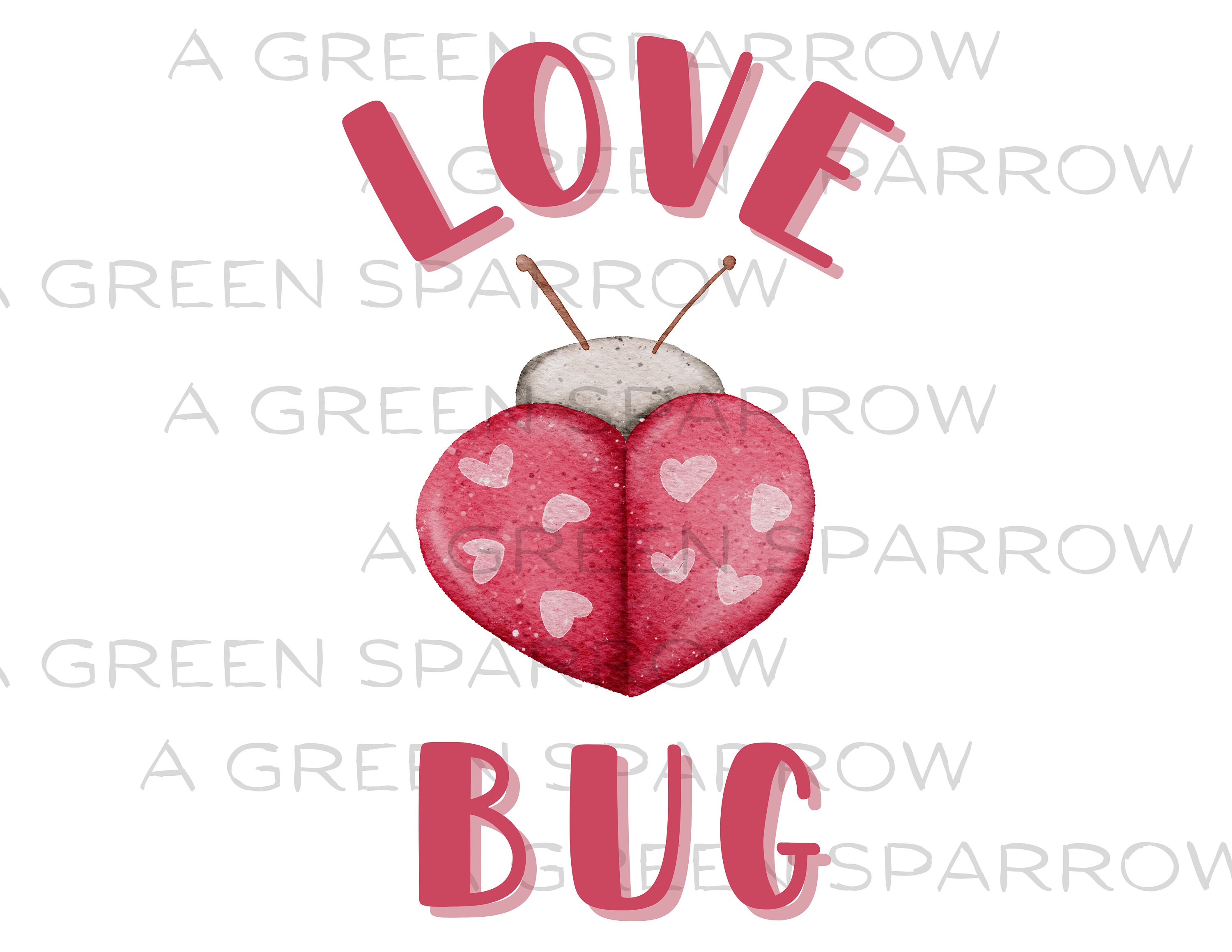 Love Bug Heart Ladybug PNG Sublimation Red Pink Valentine's Day ...