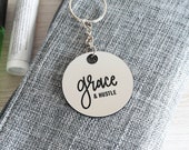 Grace & Hustle Engraved Keychain Laser Cut Acrylic Gift - Etsy