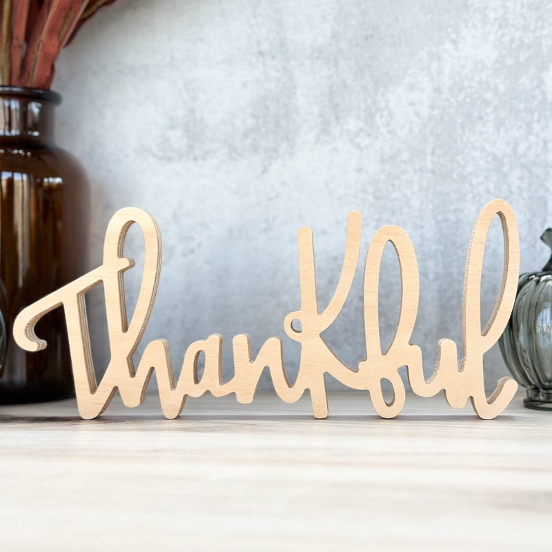 Thankful Wood Sign - Etsy