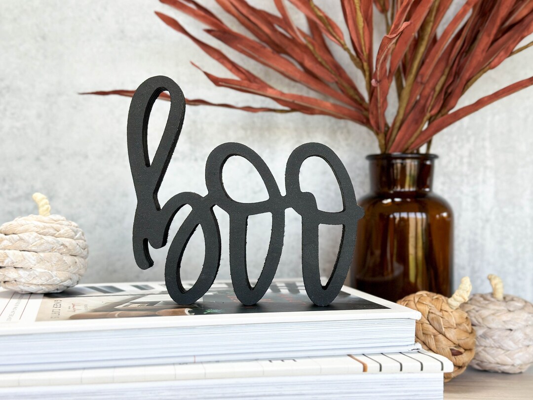 Wood Boo Sign Decor | Halloween Decor | Self Standing | Perfect for ...