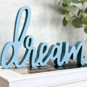Wood Dream Sign Decor | Self Standing | Hand Lettered | Dream Wall ...
