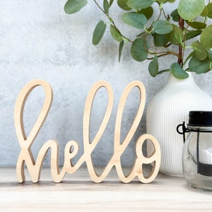 Hello Sign Decor | Self Standing | Perfect for the Home | Display on a ...