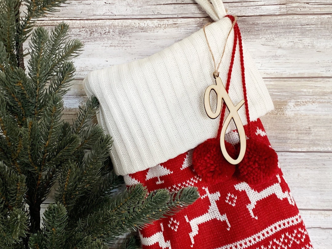 Wood Letter Ornament | Christmas Stocking Letter, Gift Tag, Personalize ...