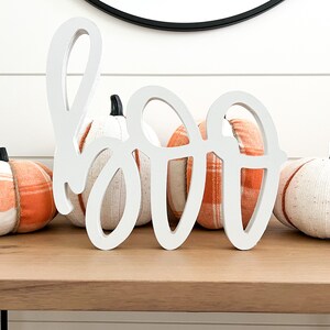 Wood BOO Sign Decor Large | Self Standing | Fall Decor | Halloween Sign ...