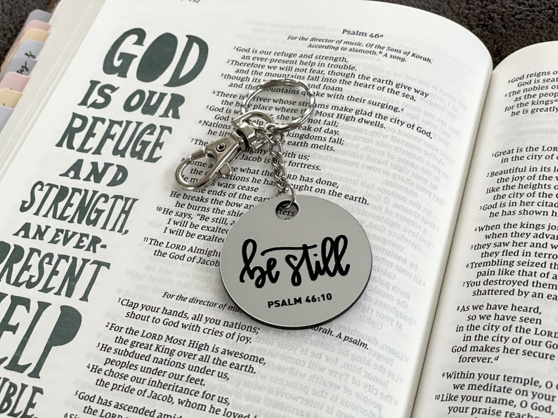 Be Still Keychain Psalm 46:10 Hand-lettered Christian - Etsy