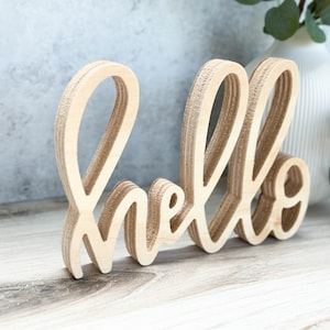 Hello Sign Decor | Self Standing | Perfect for the Home | Display on a ...