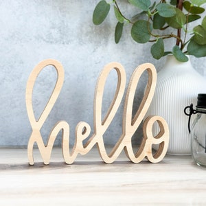 Hello Sign Decor | Self Standing | Perfect for the Home | Display on a ...