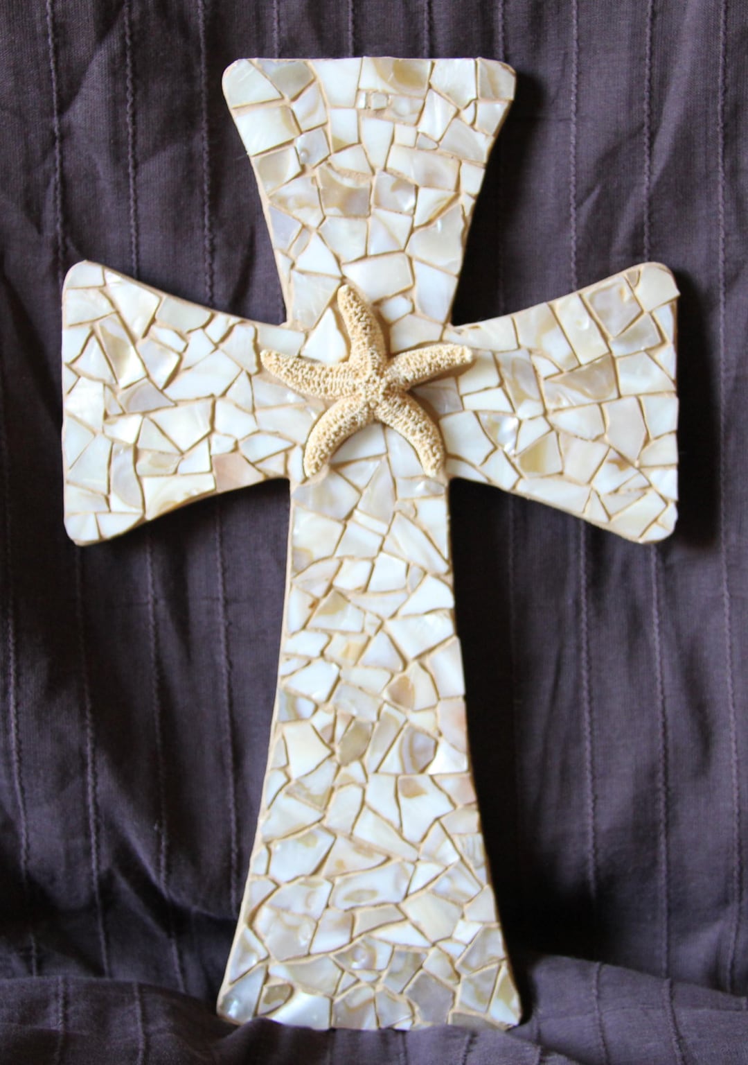 Starfish Mosaic Beach Cross - Etsy