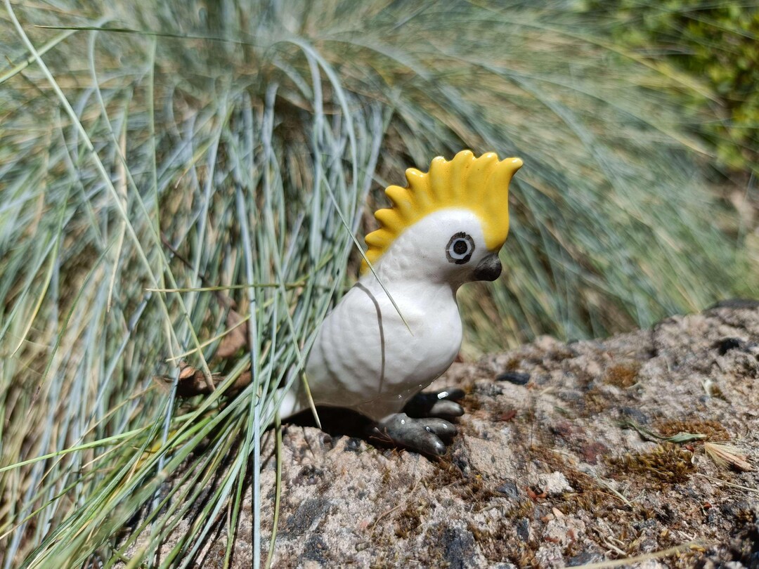 Miniature Ceramic Australian Cockatoo Figurine for Fairy Garden ...