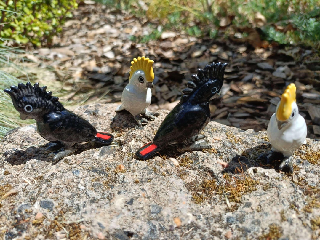 Miniature Ceramic Australian Cockatoo Figurine for Fairy Garden ...
