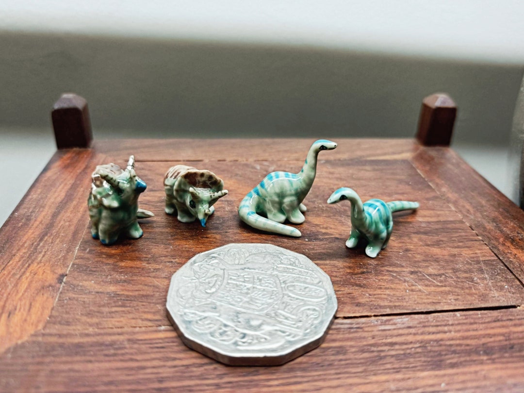 Micro Ceramic Dinosaur Figurine for Fairy Garden, Terrarium, Bonsai ...