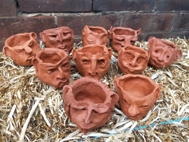 Character Terracotta Face Pots - Etsy