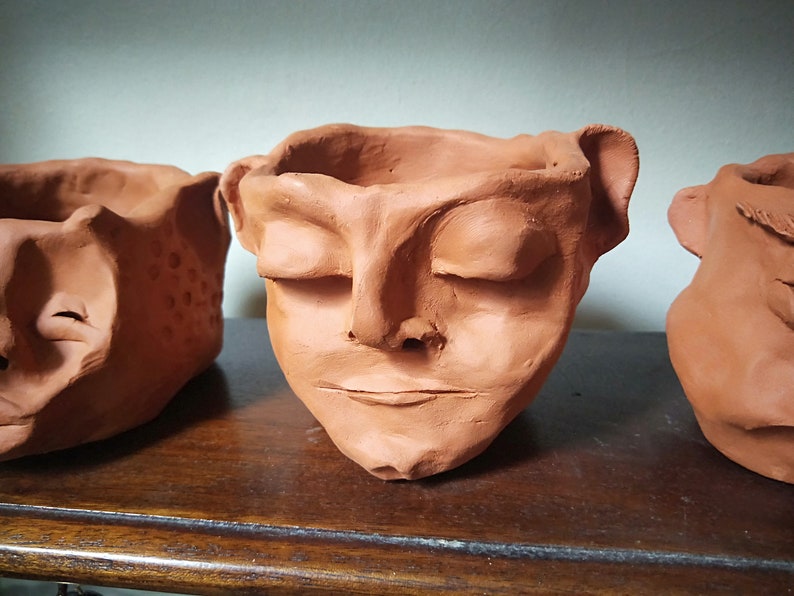 Character Terracotta Face Pots - Etsy