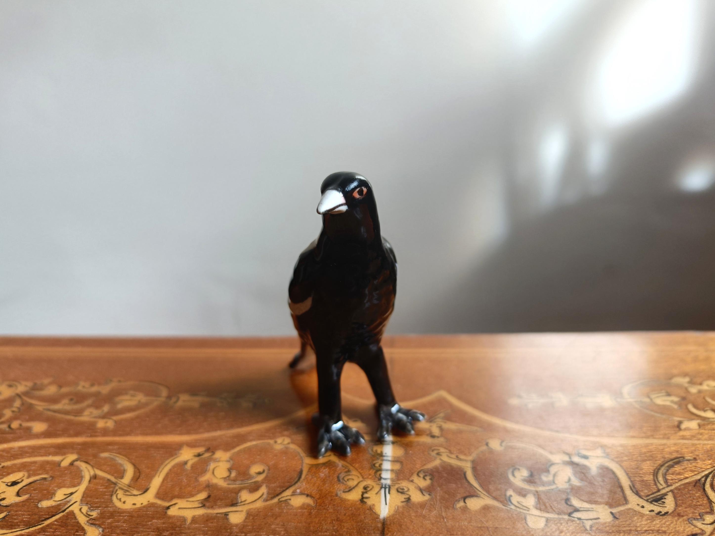 Miniature Ceramic Australian Magpie Figurine for Fairy Garden ...