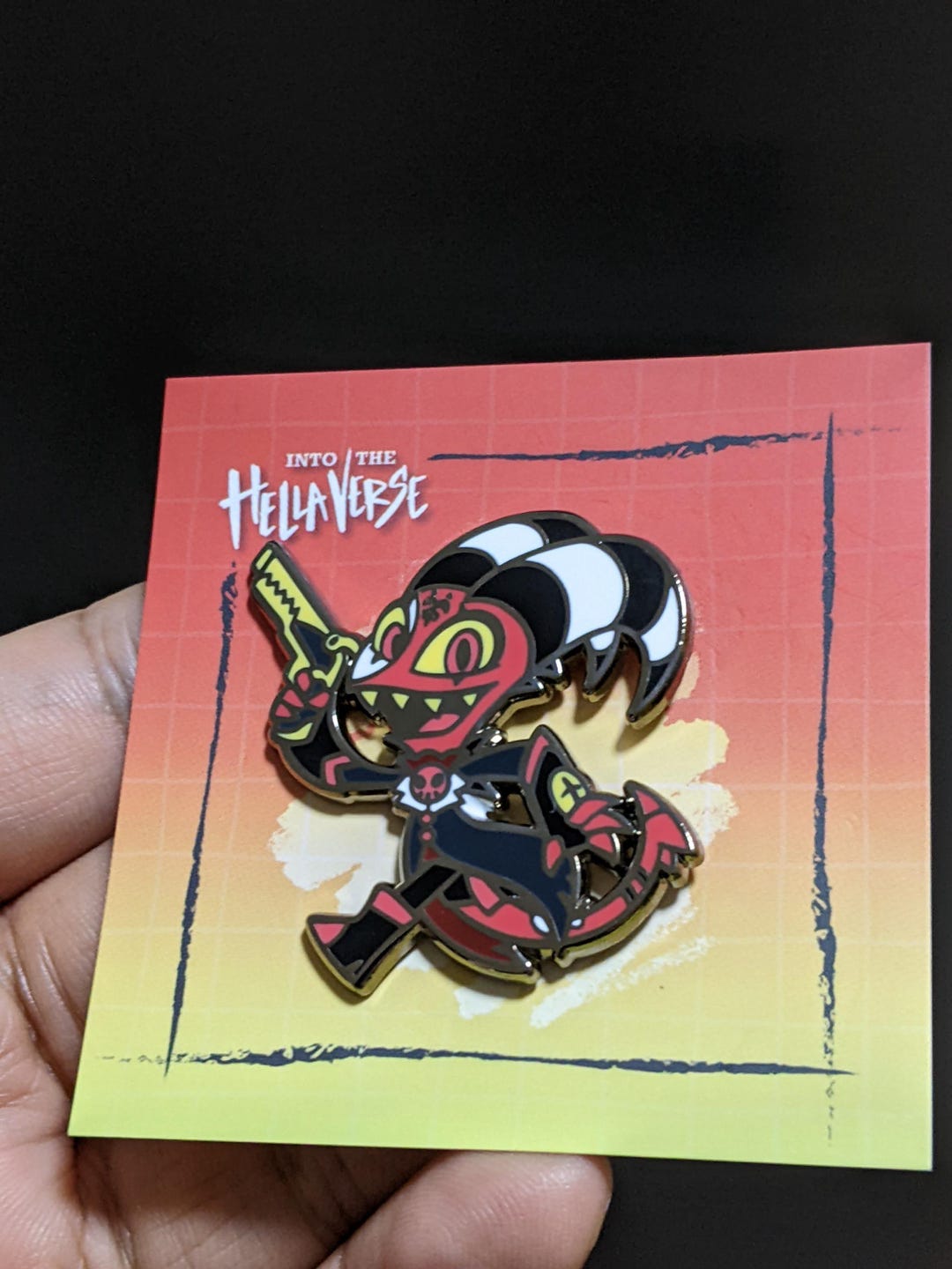 Blitzo / Hellaverse Fanmerch / Hazbin Hotel Pins / Black Plated Hard ...