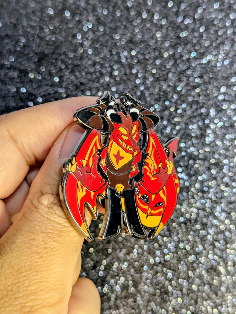 Satan / Hellaverse Fanmerch / Helluva Boss Pins / Black Plated Hard ...