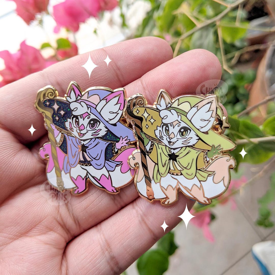 Kitsune Wizard Pin / Fantasy Foxes / Kemono Pins / Furry Merch / Chara ...
