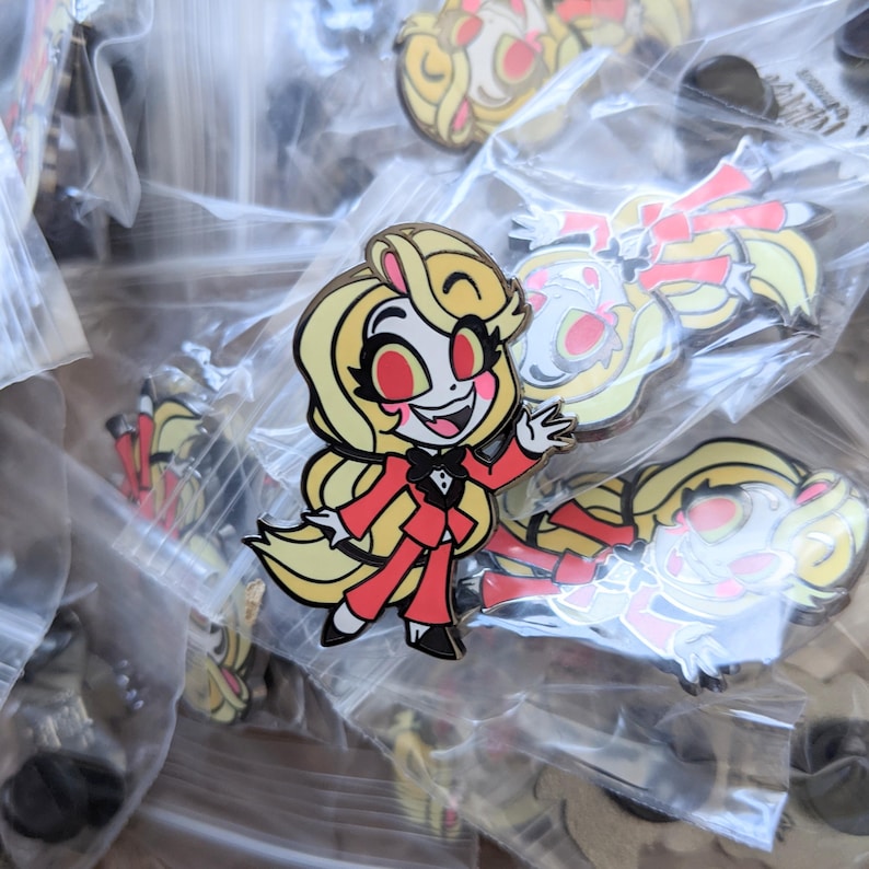 Charlie / Hellaverse Fanmerch / Hazbin Hotel Pins / Black Plated Hard ...