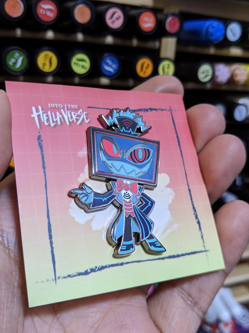 Vox / Hellaverse Fanmerch / Hazbin Hotel Pins / Black Plated Hard ...