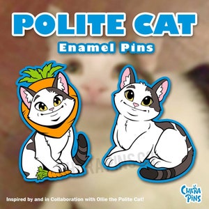 Polite Cat Pin / Meme Version / Hard Enamel / Cute Cat Gift / Kawaii ...