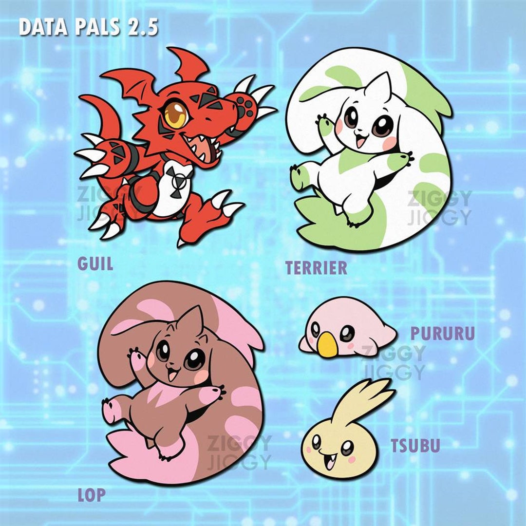 Guilmon / Terriermon / Lopmon / Pururumon / Tsubumon / Digimon Pin ...