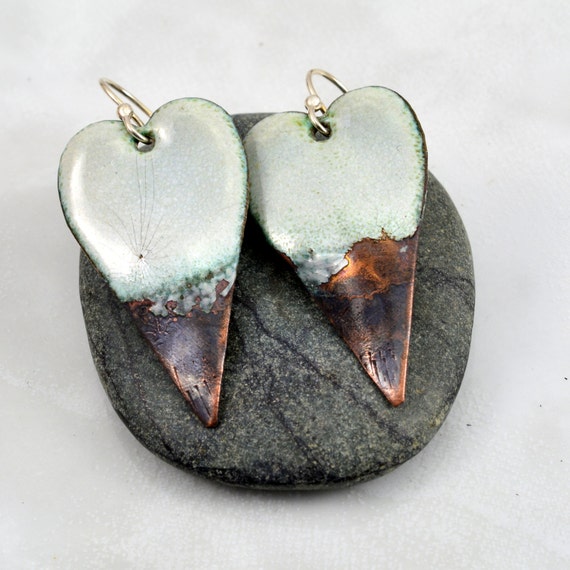 Items similar to Fun Rustic Funky White Crackled Enamel & Torch Patina ...