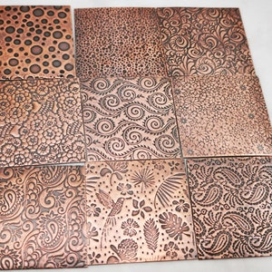 2 X 2 Copper Metal Copper Sheet Patterned - Etsy