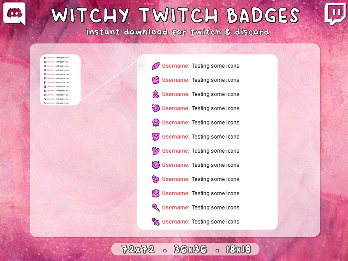 Witch Discord Role Icons 12x | Spooky Twitch Sub Badges 12x | Creepy ...