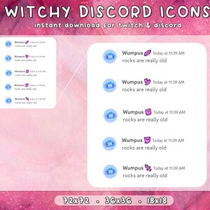 Witch Discord Role Icons 12x Spooky Twitch Sub Badges 12x Creepy Cute ...