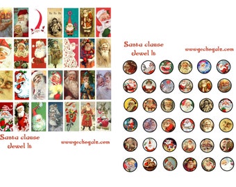 Santa collage sheet | Etsy