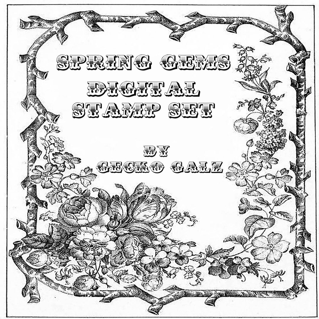 Spring Gems Digital Stamp Set - Etsy