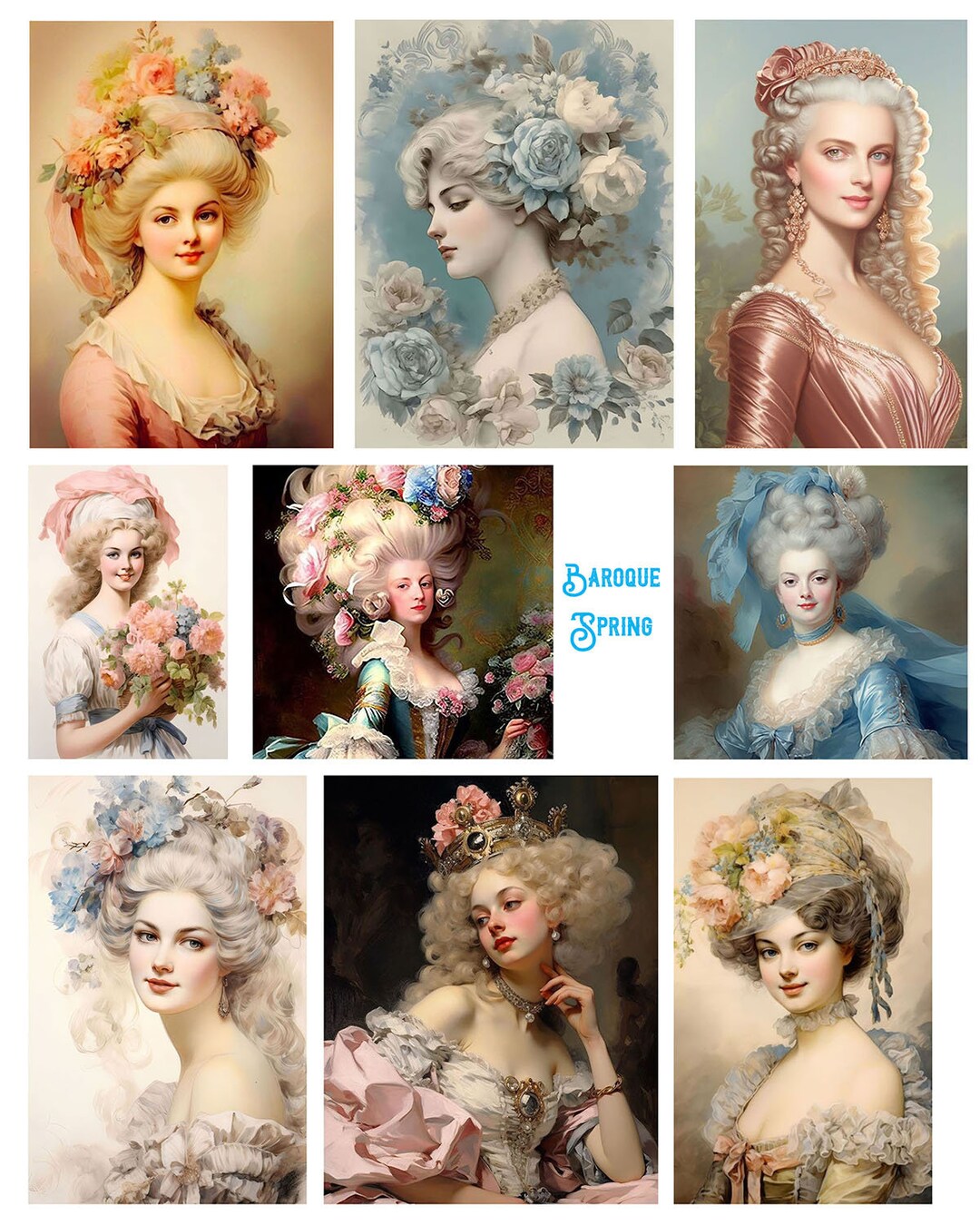 Baroque Spring Digital Collage Sheet - Etsy