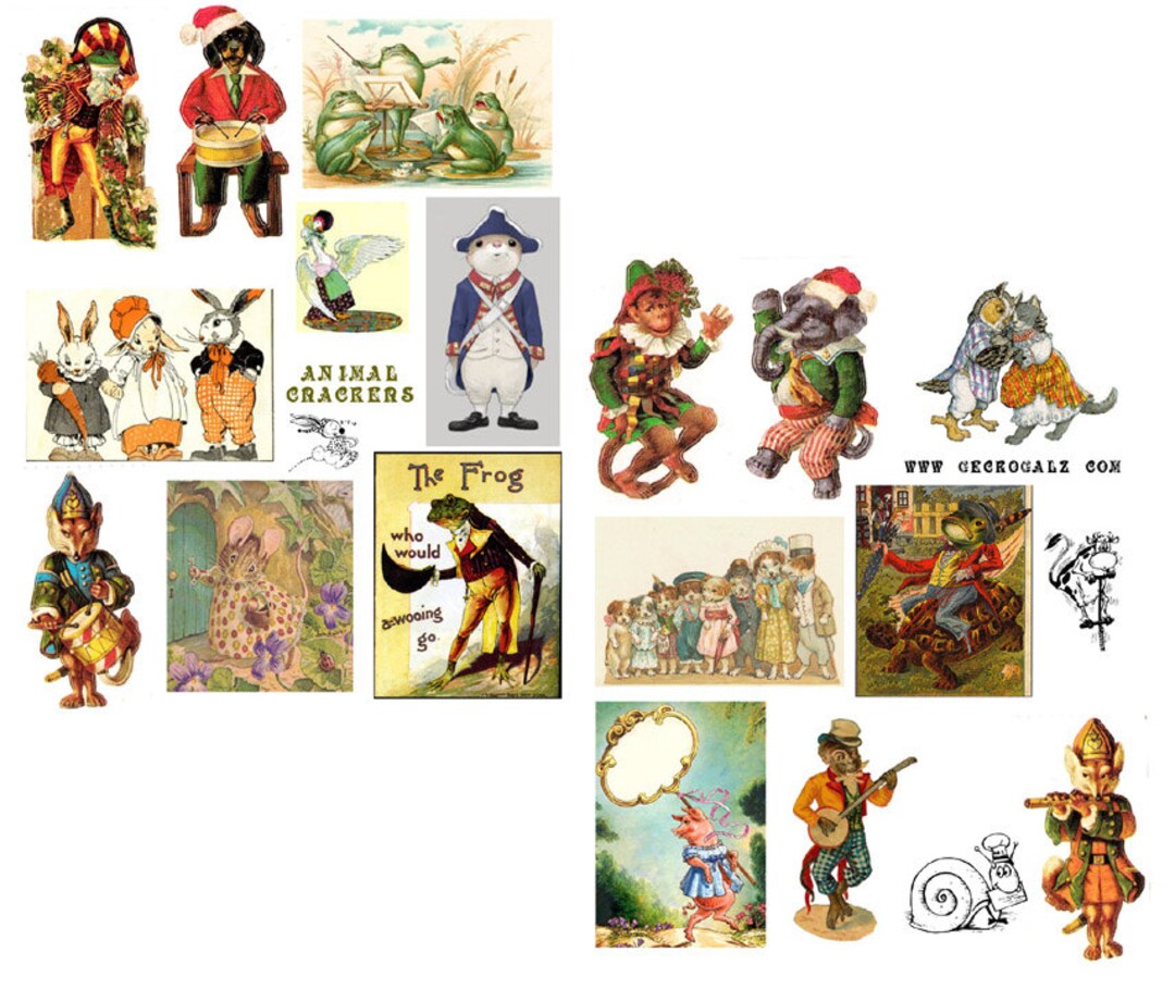 Animal Crackers Digital Collage Set - Etsy