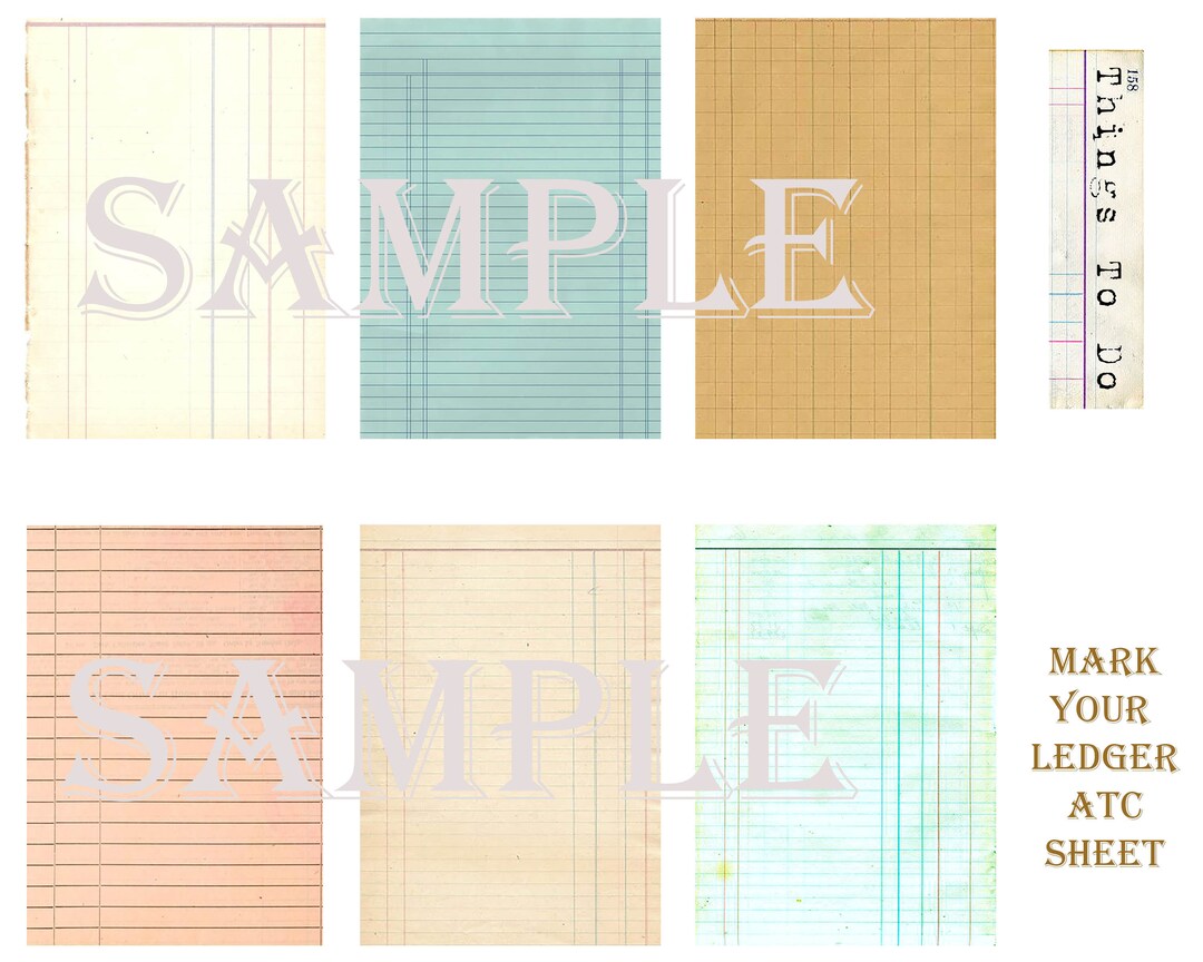 Mark the Ledger ATC Sheet - Etsy