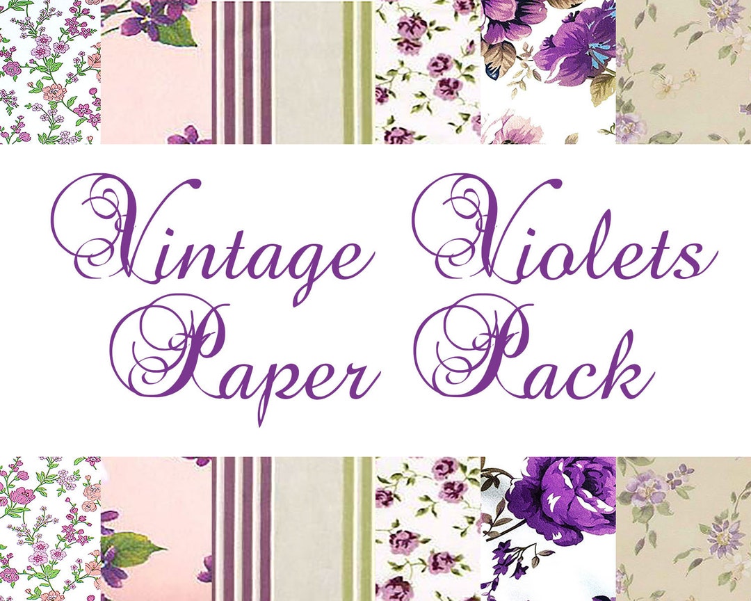 Vintage Violets Digital Paper Pack - Etsy