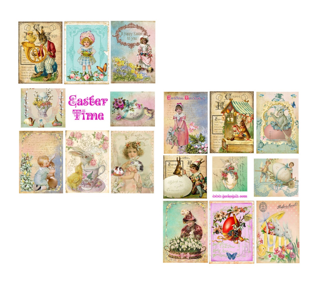 Easter Time Digital Collage Set - Etsy
