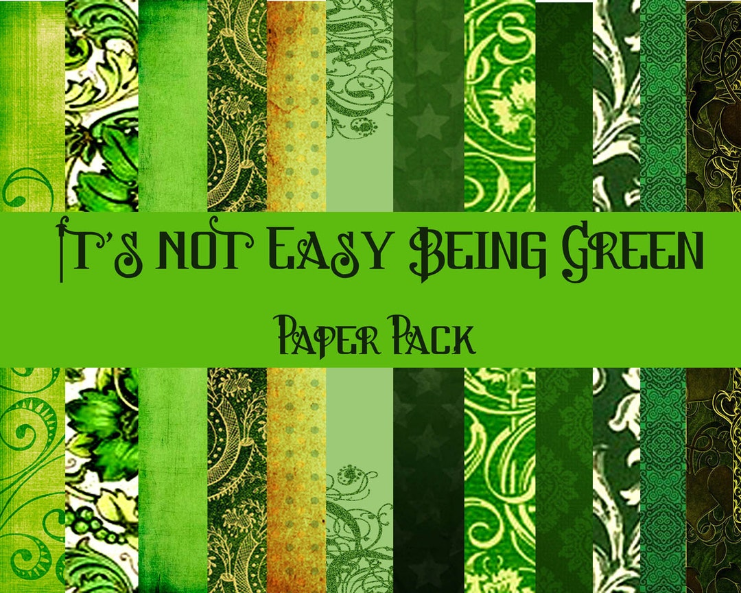 It's Not Easy Being Green Digital Paper Pack - Etsy