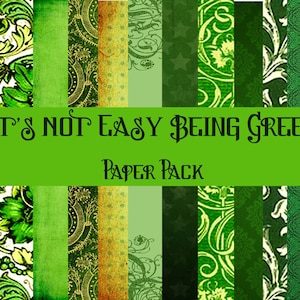 It's Not Easy Being Green Digital Paper Pack - Etsy