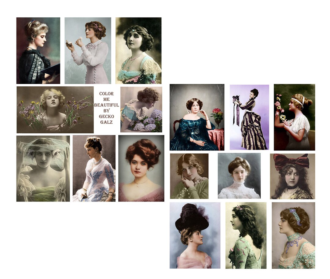 Color Me Beautiful Digital Collage Set - Etsy