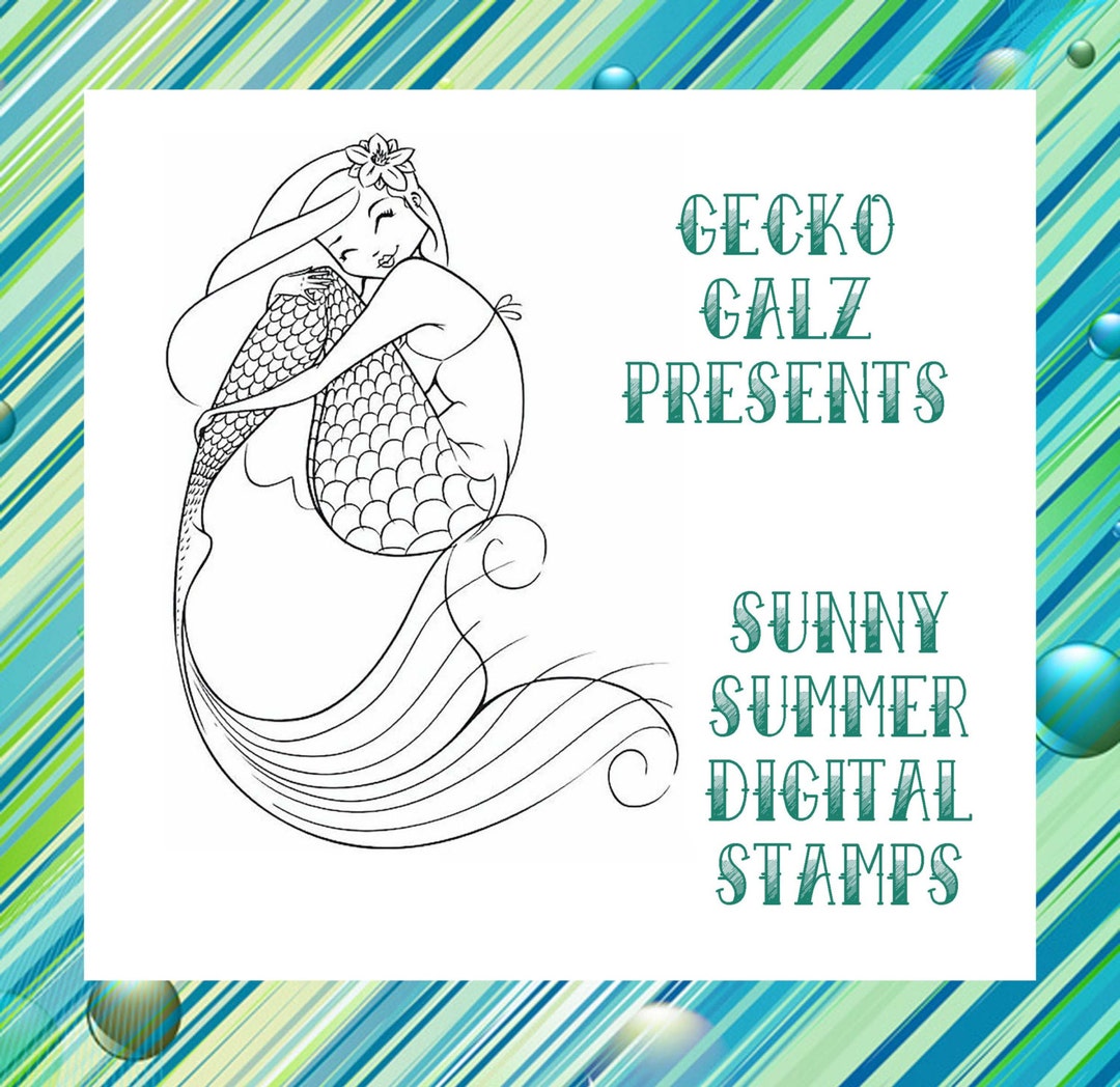 Sunny Summer Digital Stamp Set - Etsy