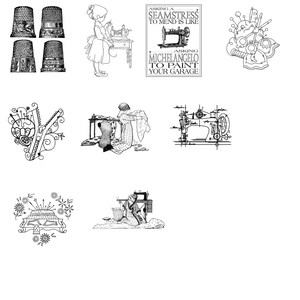 Sew Cute Digital Stamp Set - Etsy