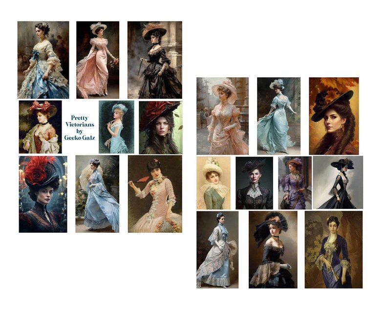 Pretty Victorians Digital Collage Set - Etsy
