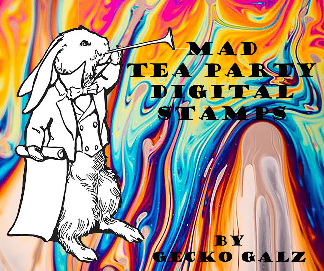 Mad Tea Party Digital Stamp Set - Etsy