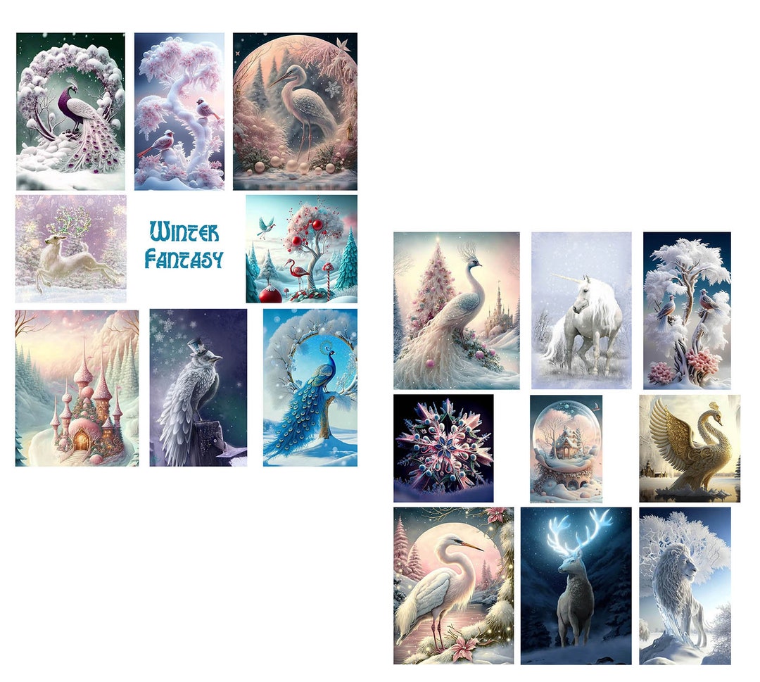 WINTERS MAGIC Digital Collage Sheets - Etsy