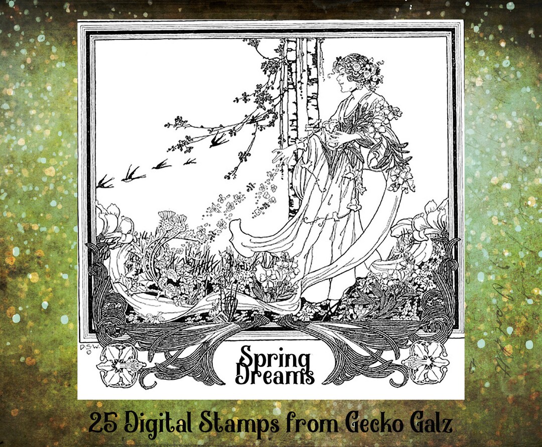 Dreaming of Spring Digital Stamp Set - Etsy