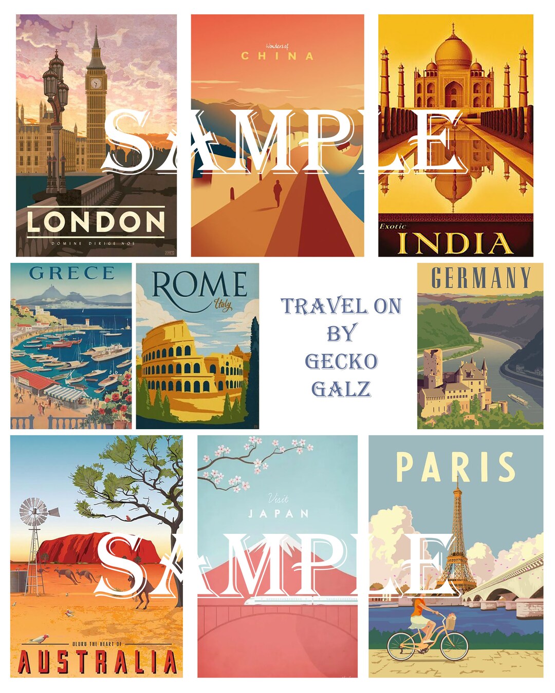 Travel on Digital Collage Sheet - Etsy