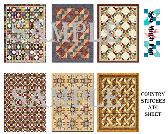 Country Stitches ATC Sheet | Etsy